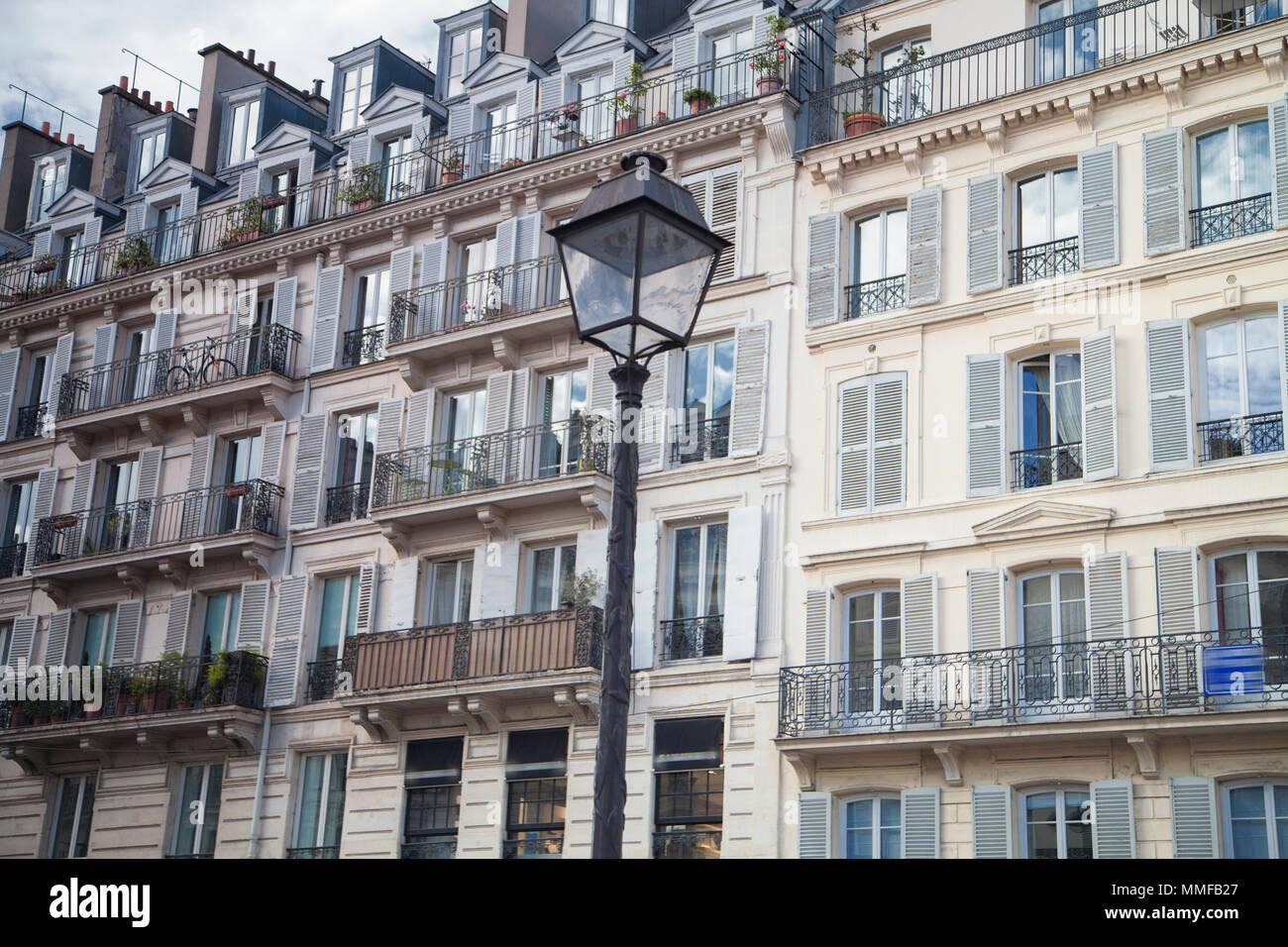 windows of old houses paris. France, Europe Stock Photo - Alamy