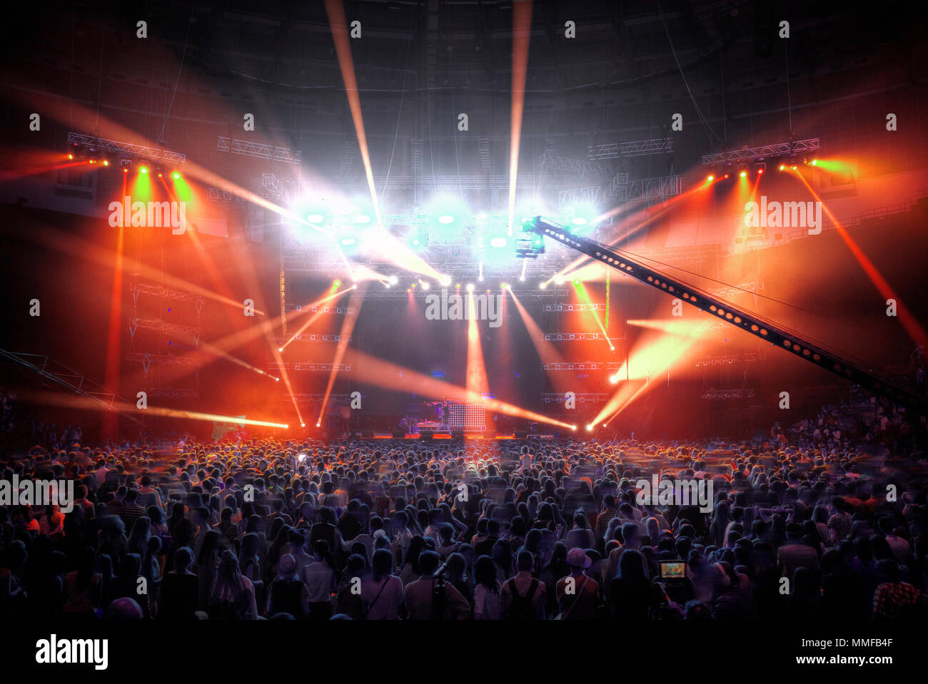 Concert in the closed hall with a picture on TV Stock Photo - Alamy