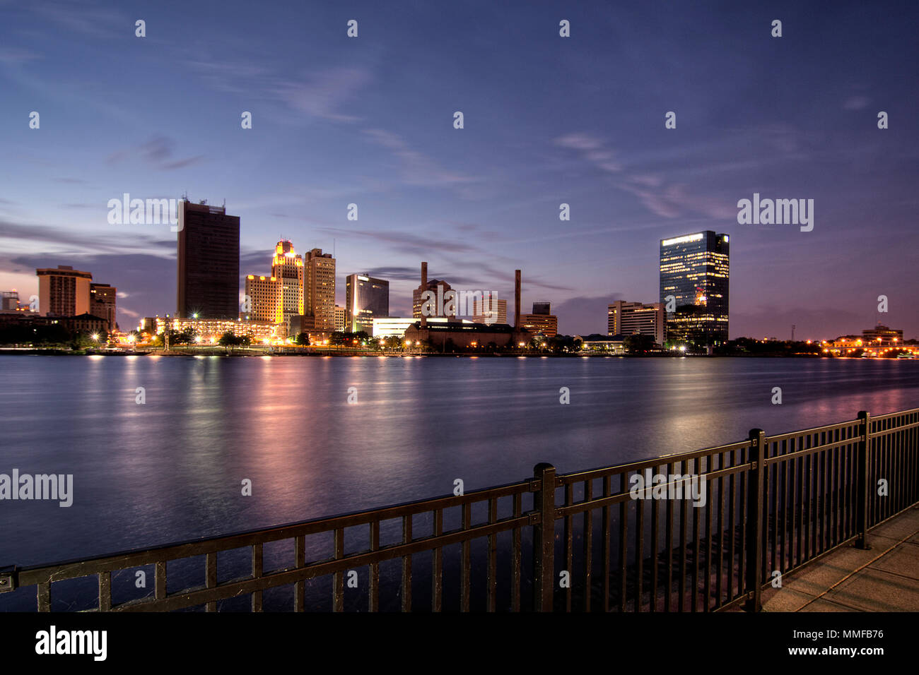 Toledo Ohio Skyline At Night