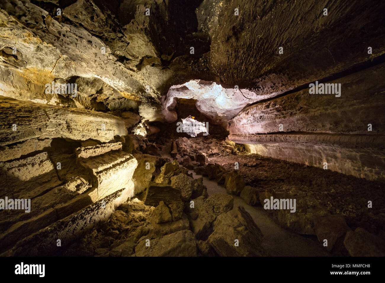 CUEVA DE LOS VERDES OR THE GREEN CAVES, LANZAROTE, CANARY ISLANDS ...