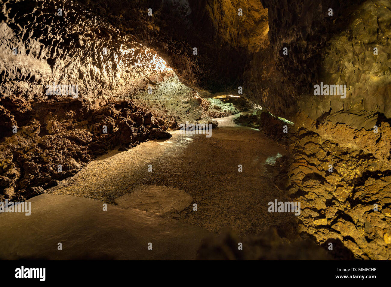 CUEVA DE LOS VERDES OR THE GREEN CAVES, LANZAROTE, CANARY ISLANDS ...