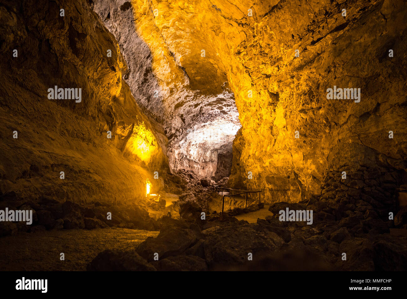 CUEVA DE LOS VERDES OR THE GREEN CAVES, LANZAROTE, CANARY ISLANDS ...