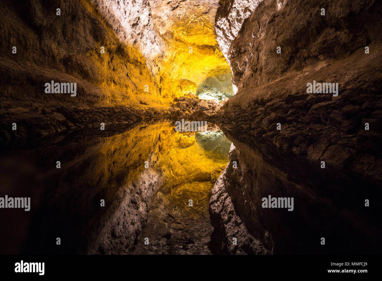 CUEVA DE LOS VERDES OR THE GREEN CAVES, LANZAROTE, CANARY ISLANDS ...
