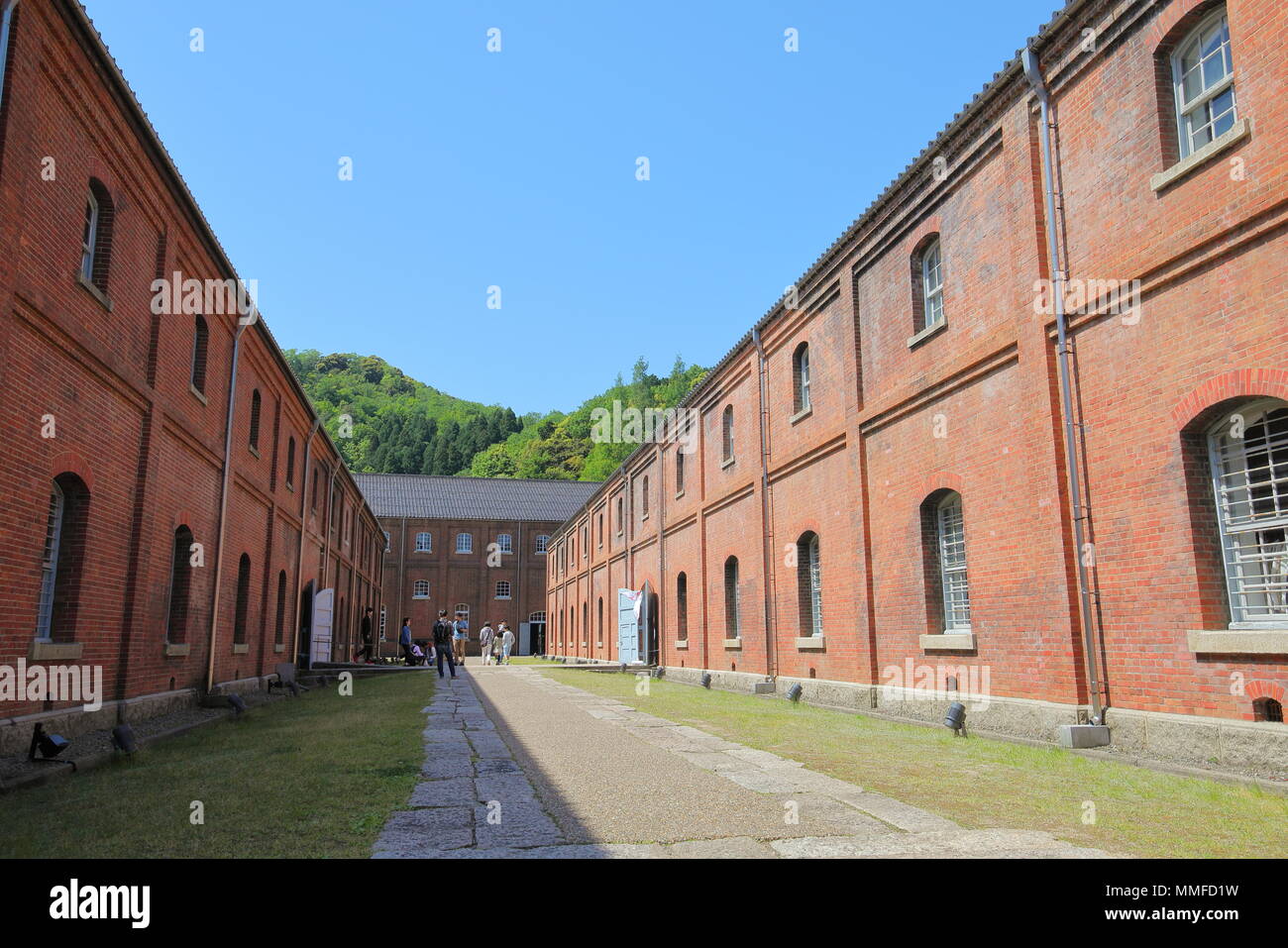 People visit historical Red brick warehouse Maizuru Kyoto Japan Stock ...