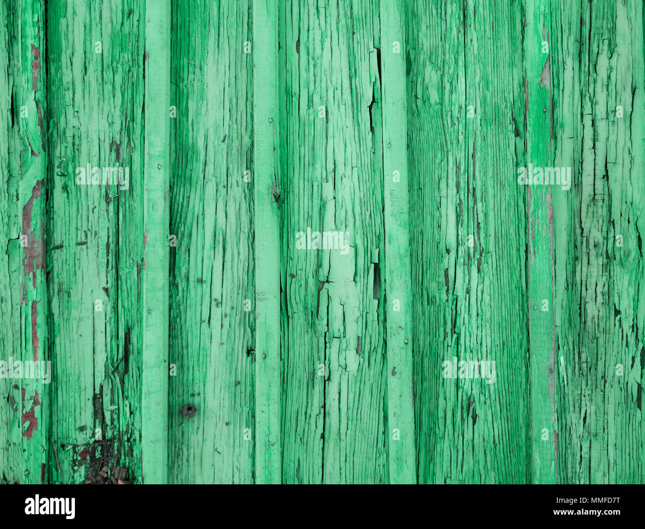 Painted pastel green wood surface, with an abstract expressive vertical ...