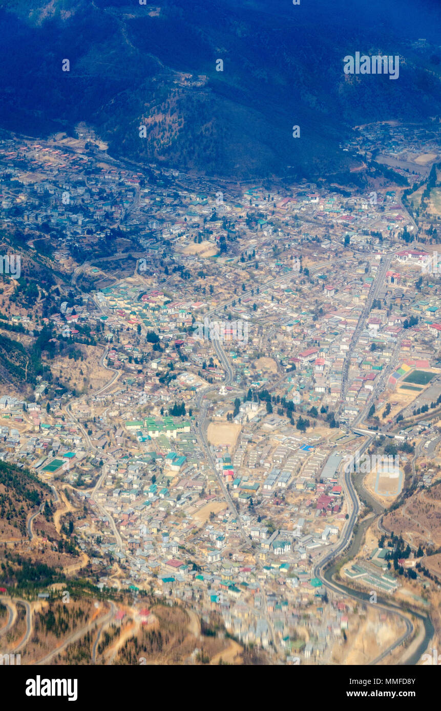 Aerial view of Thimphu city, Bhutan Stock Photo - Alamy