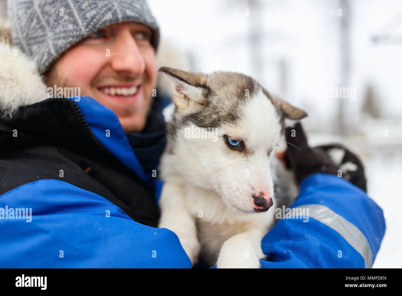 Man With A Husky High Resolution Stock Photography and Images - Alamy