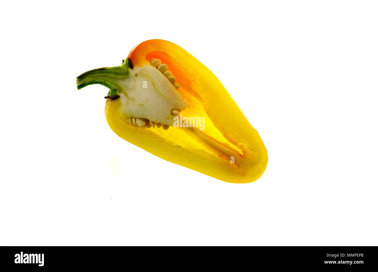 The Yellow Bullhorn pepper is a type of Capsicum annuum. It is a sweet ...