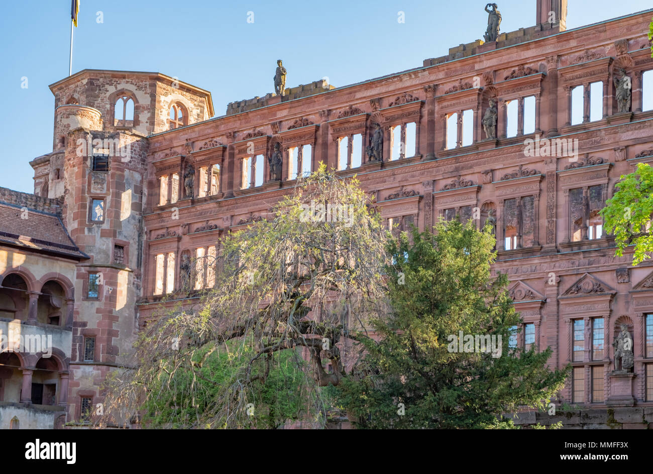 Destroyed through war, fire and neglect, the ruins of Heidelberg Castle ...