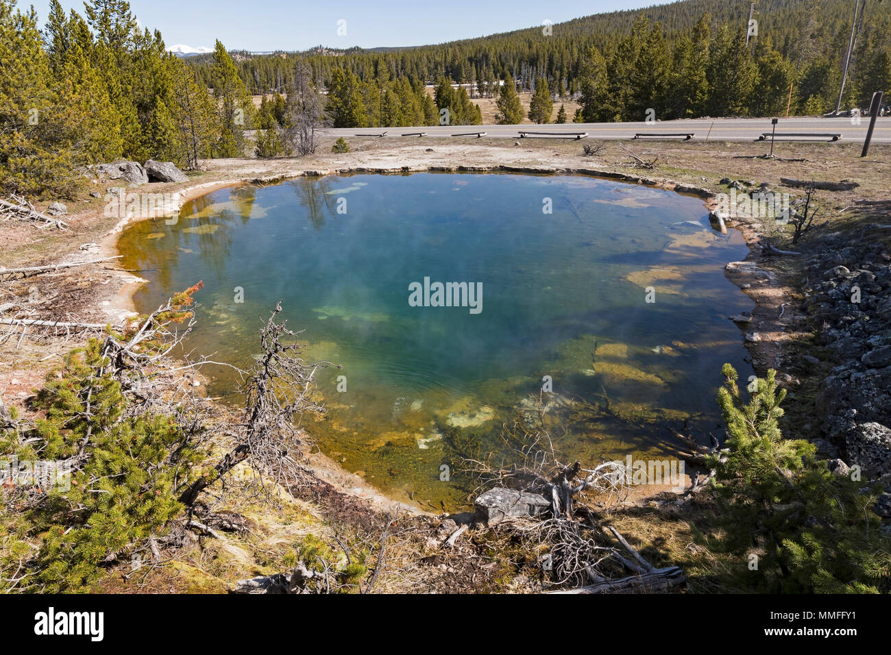 Yellowstone National Park geysers and hot springs pool Stock Photo - Alamy