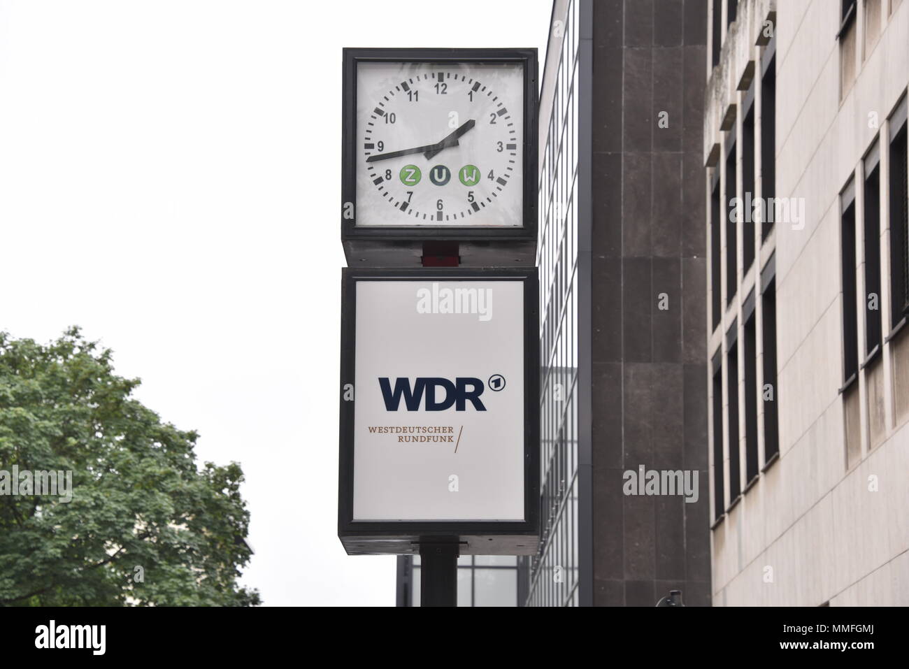 10 May 2018, Germany, Cologne: The logo of West German Broadcaster WDR ...