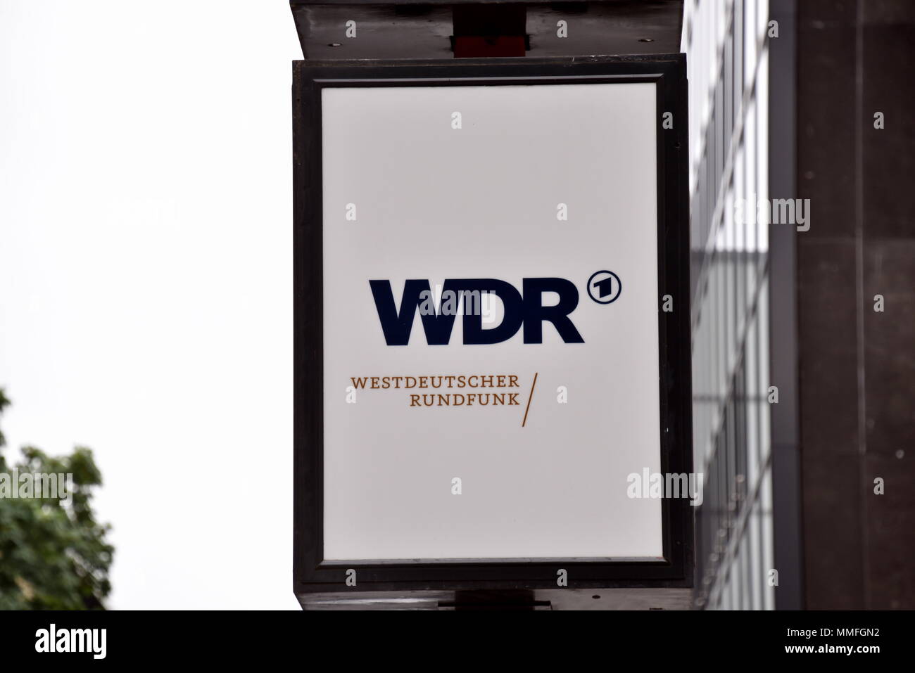 10 May 2018, Germany, Cologne: The logo of West German Broadcaster WDR ...