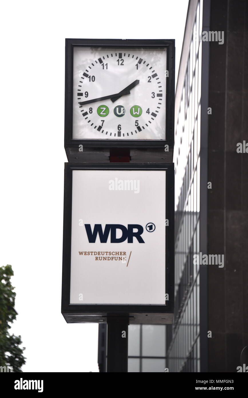 10 May 2018, Germany, Cologne: The logo of West German Broadcaster WDR ...