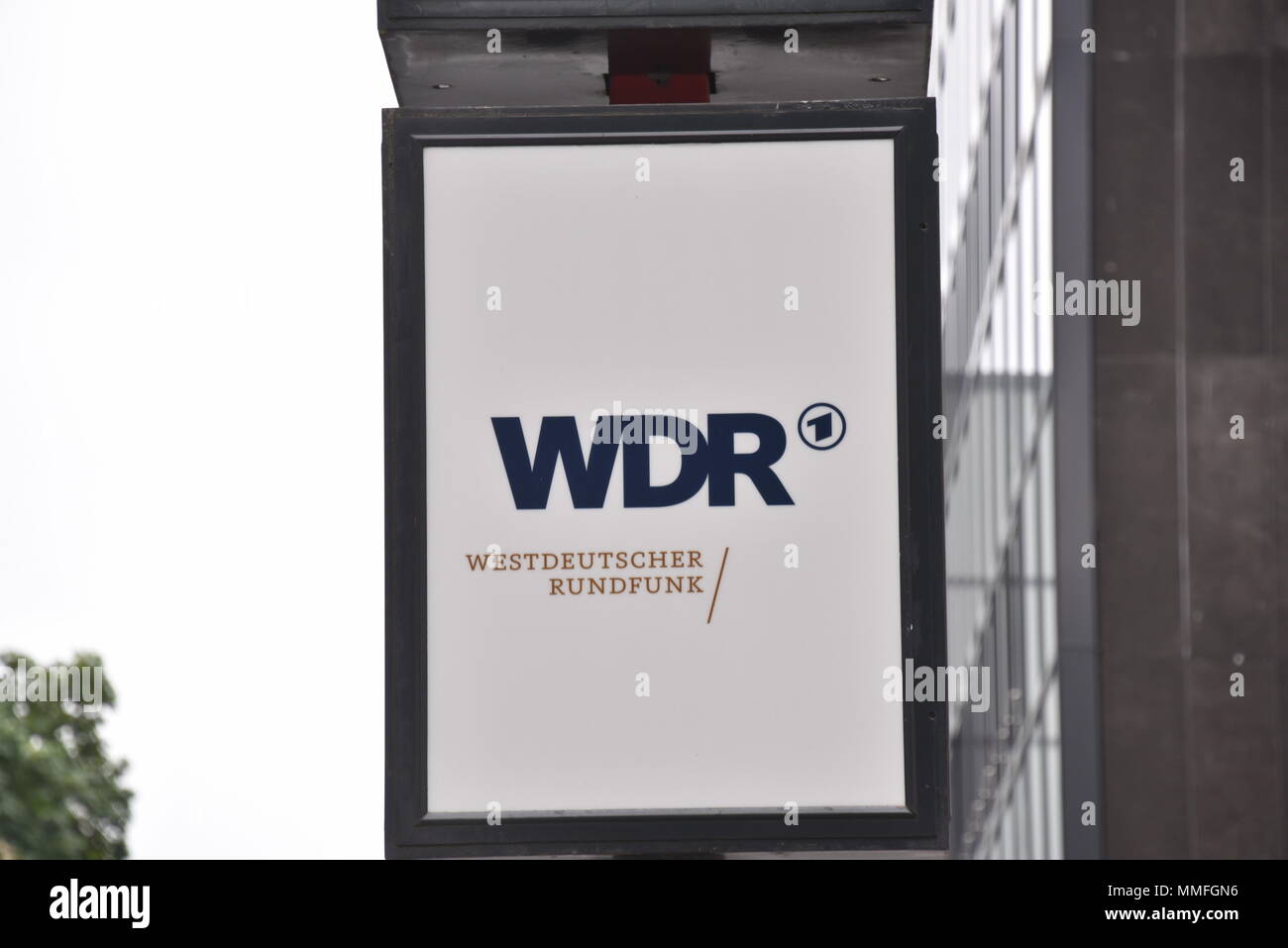 10 May 2018, Germany, Cologne: The logo of West German Broadcaster WDR ...