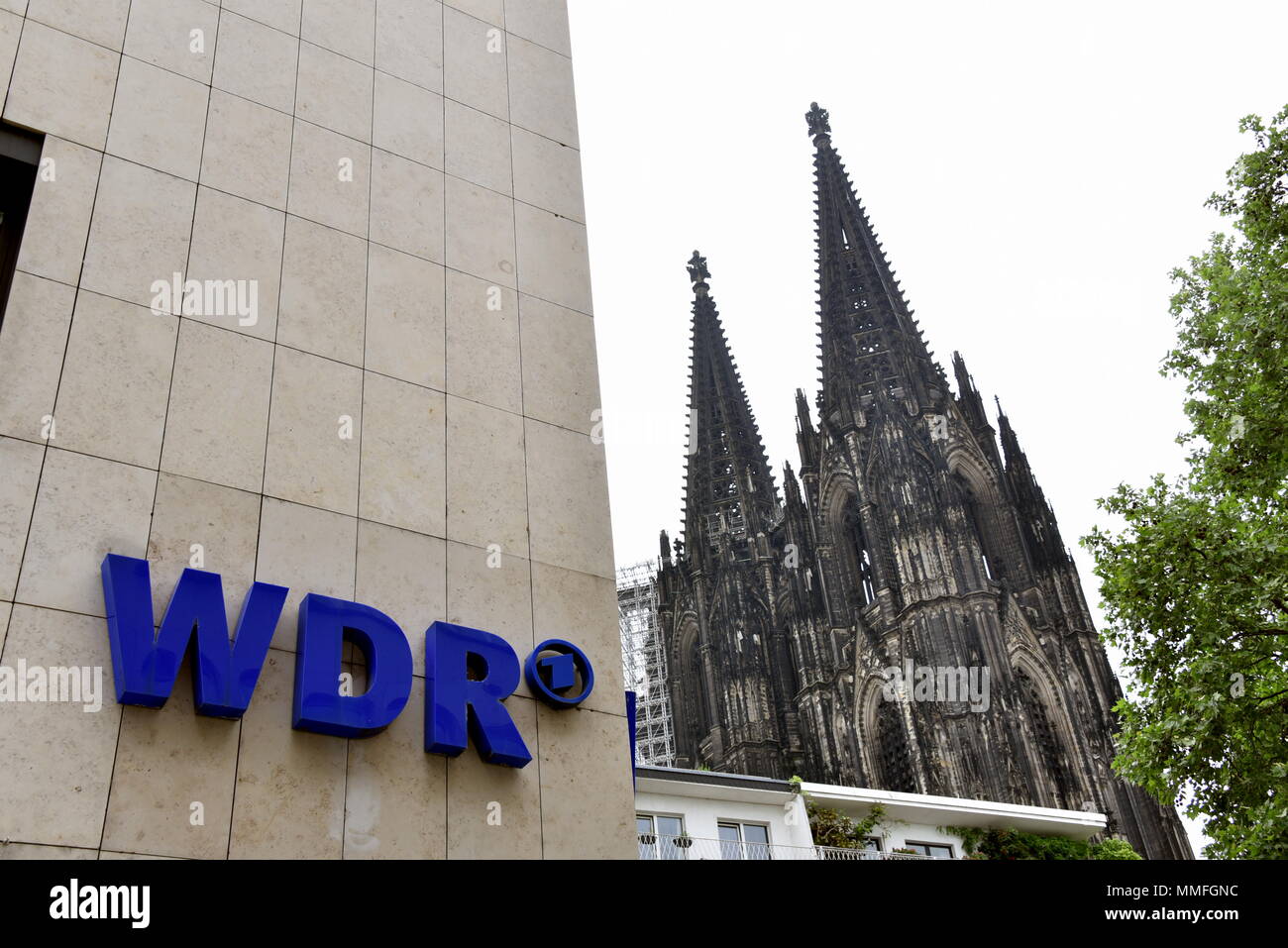 10 May 2018, Germany, Cologne: The logo of West German Broadcaster WDR ...