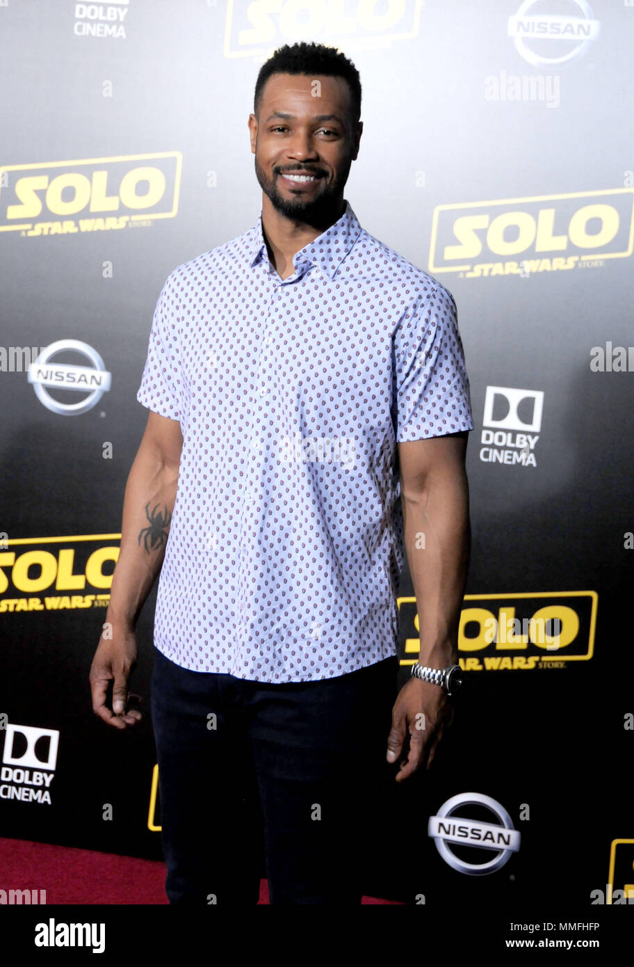 Hollywood, California, USA. 10th May, 2018. Actor Isaiah Mustafa ...