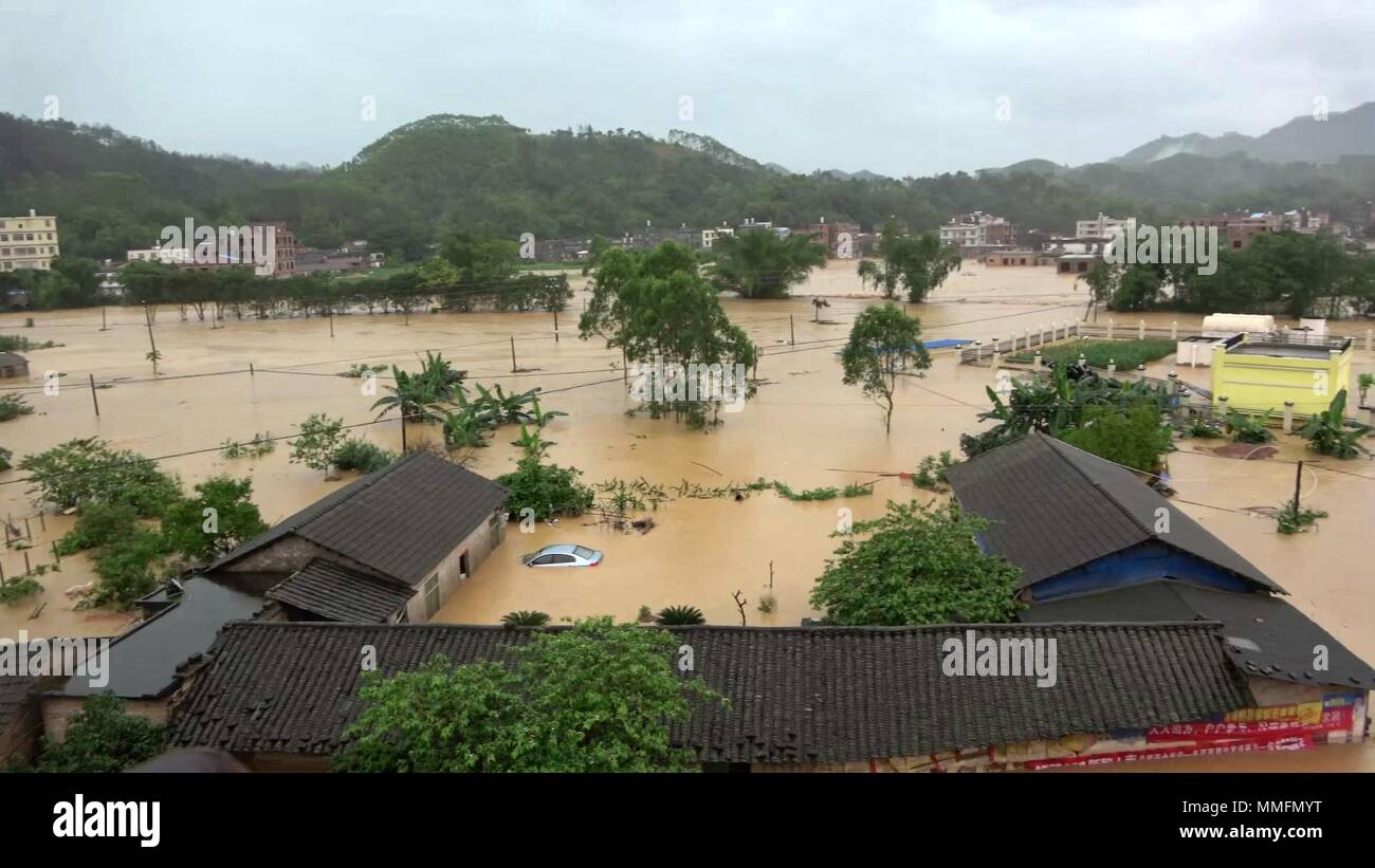 Yulin, China. 11th May, 2018. The City of Yulin is flooded after heavy ...