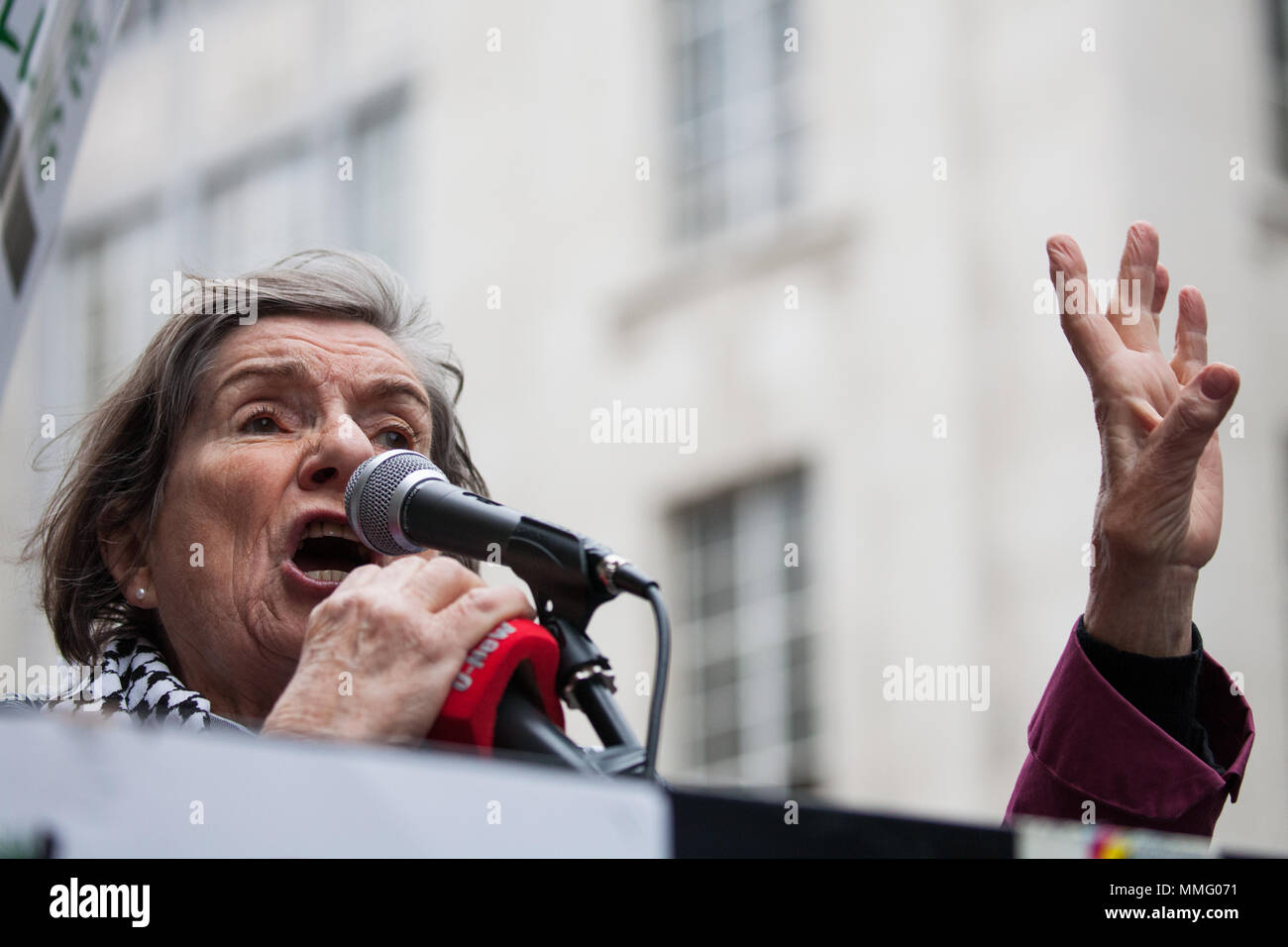 London, UK. 11th May, 2018. Baroness Jenny Tonge addresses pro ...