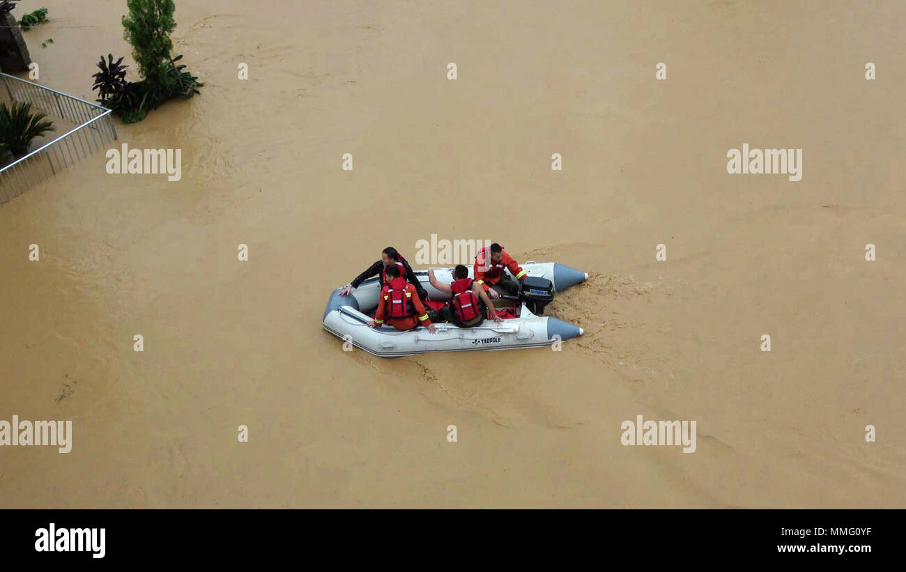 Yulin, China. 11th May, 2018. The City of Yulin is flooded after heavy ...