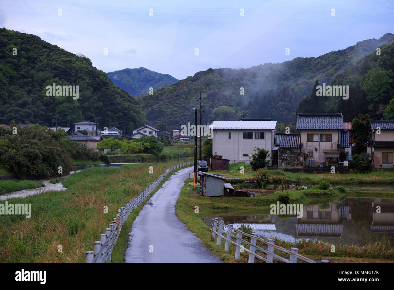 Japanese town with narrow river hi-res stock photography and images - Alamy