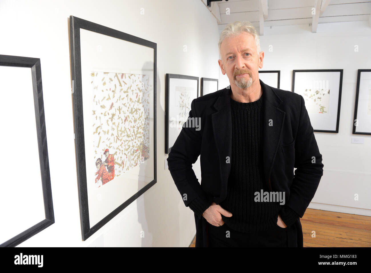 David Mach artist at the opening of his exhibition at the Bonhoga ...