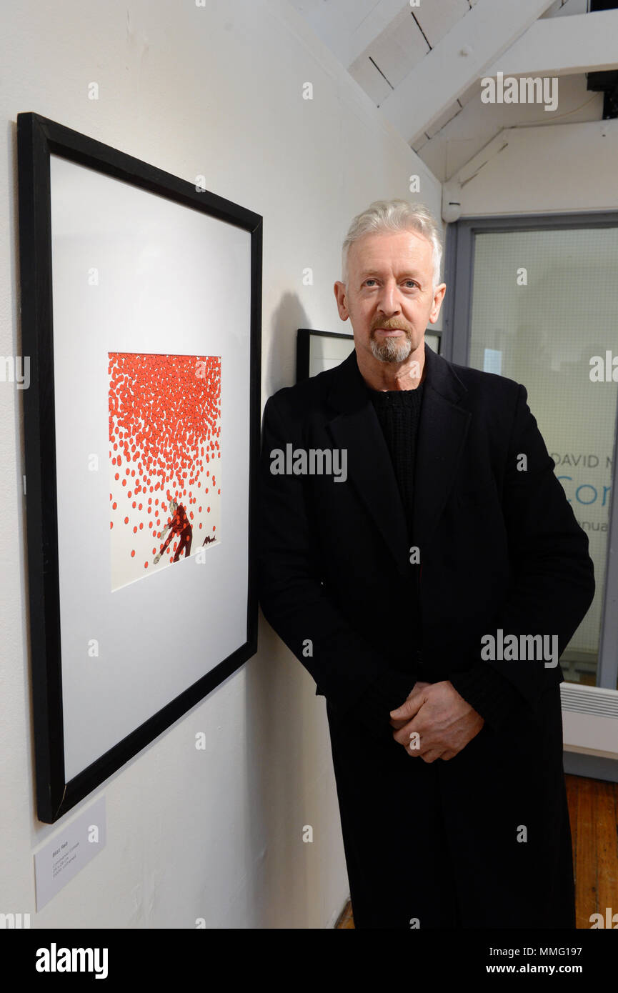 David Mach artist at the opening of his exhibition at the Bonhoga ...