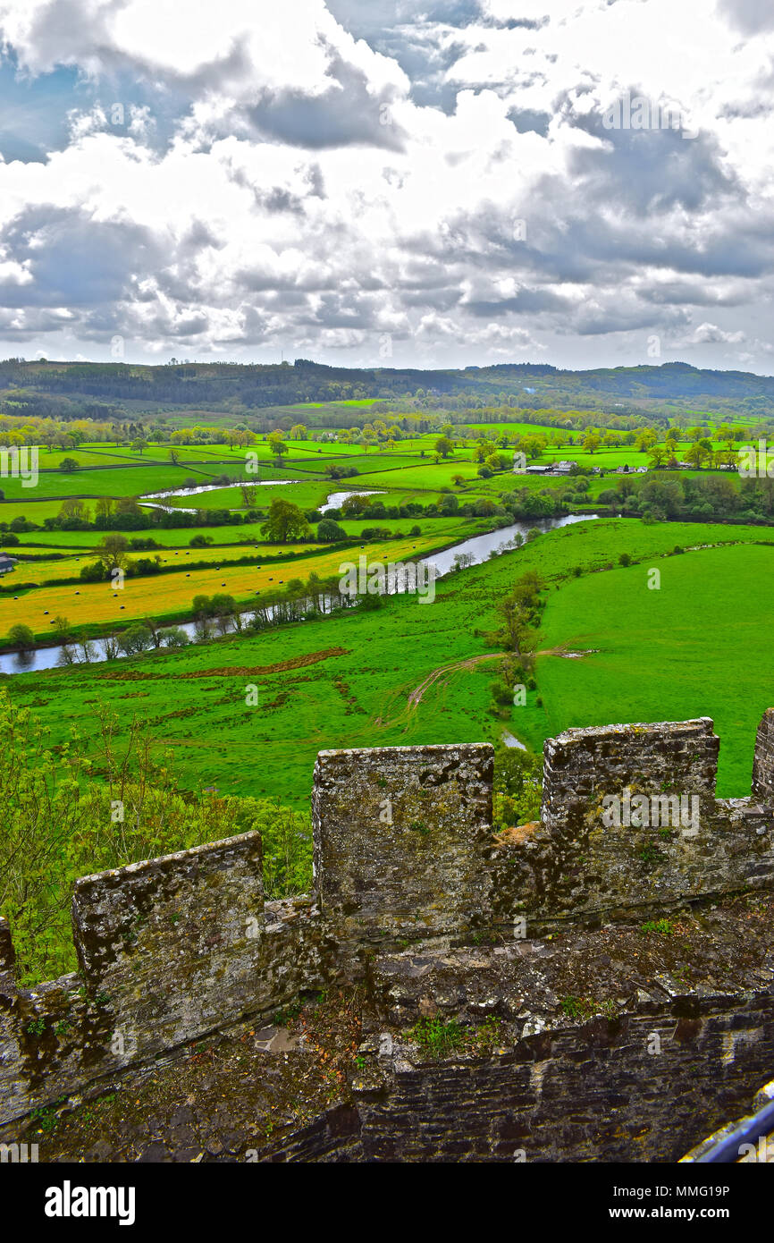 Views of surrounding countryside from Dynevor Castle, Llandeilo ...