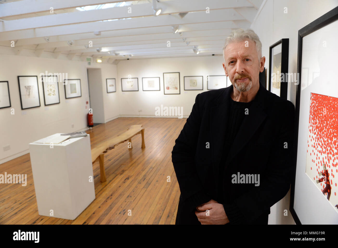 David Mach artist at the opening of his exhibition at the Bonhoga ...