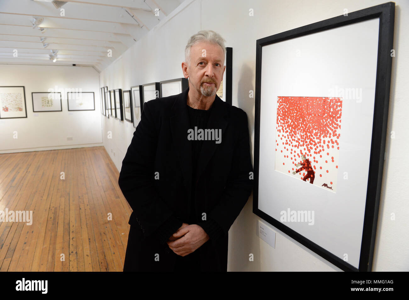 David Mach artist at the opening of his exhibition at the Bonhoga ...