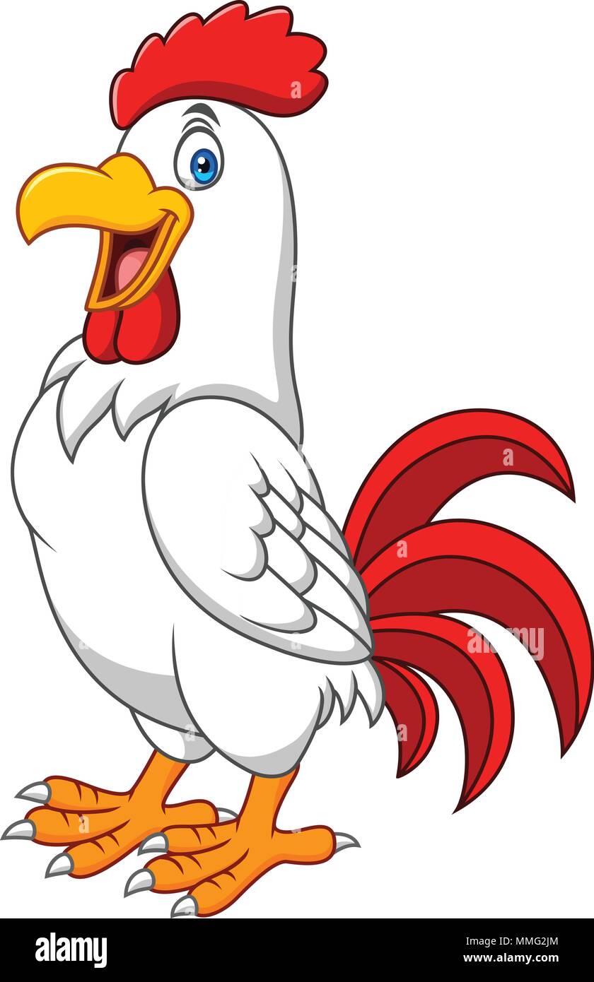 Cartoon happy rooster Stock Vector Image & Art - Alamy