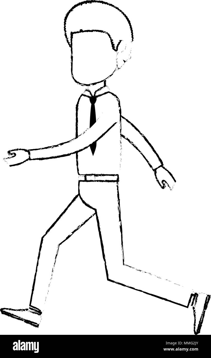 businessman sad running avatar character vector illustration design ...