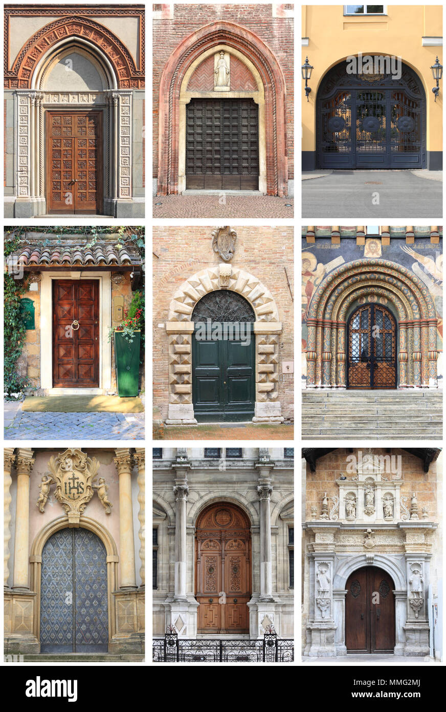 Collage of renaissance front doors Stock Photo - Alamy
