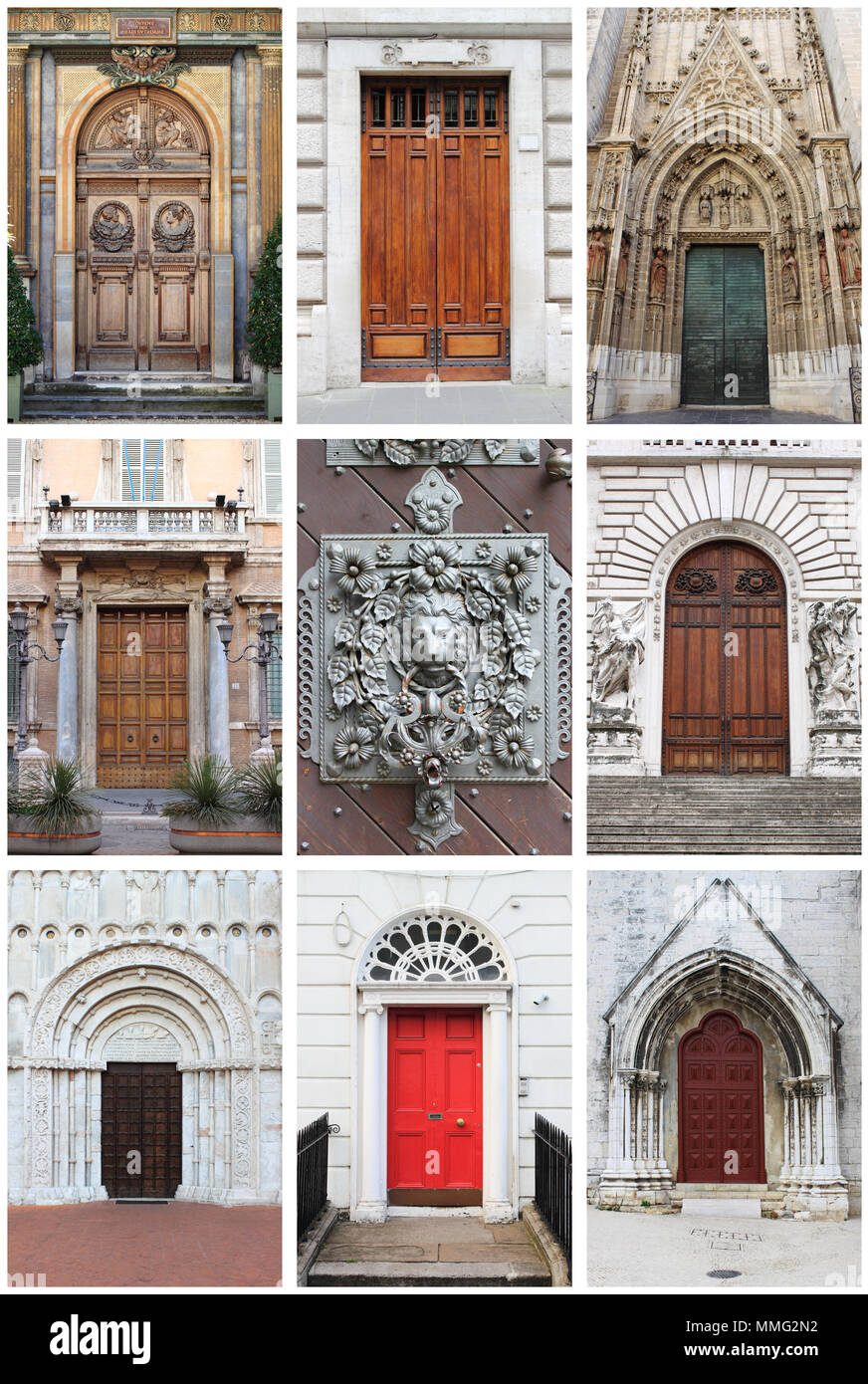 Collage of renaissance front doors Stock Photo - Alamy