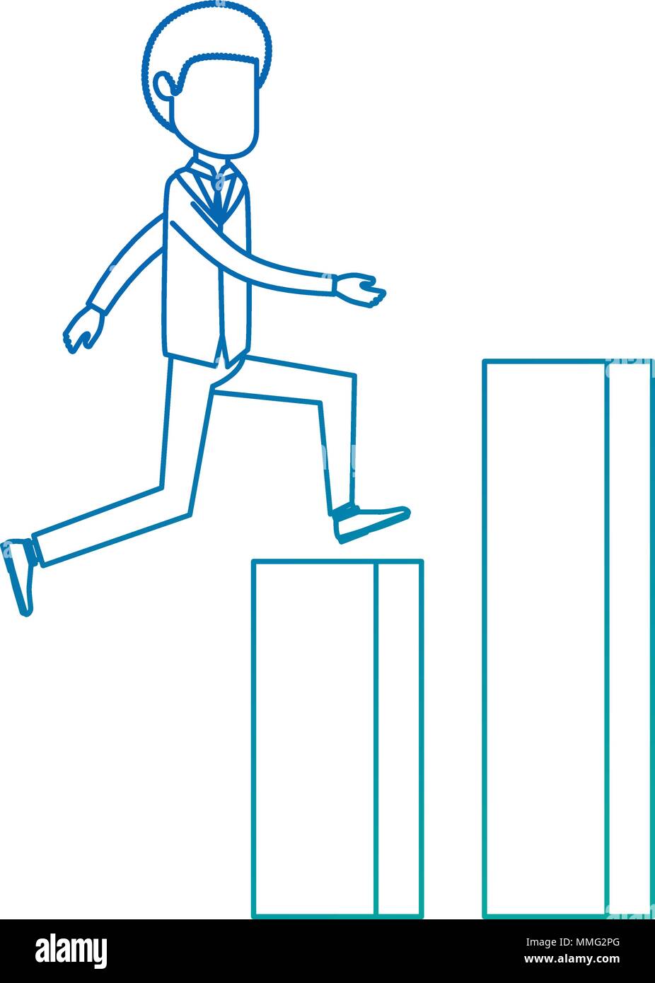 elegant businessman climbing on bars avatar character vector ...