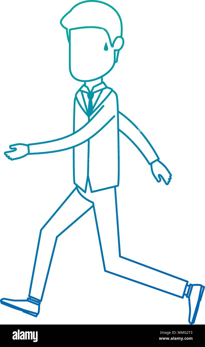 businessman sad running avatar character vector illustration design ...