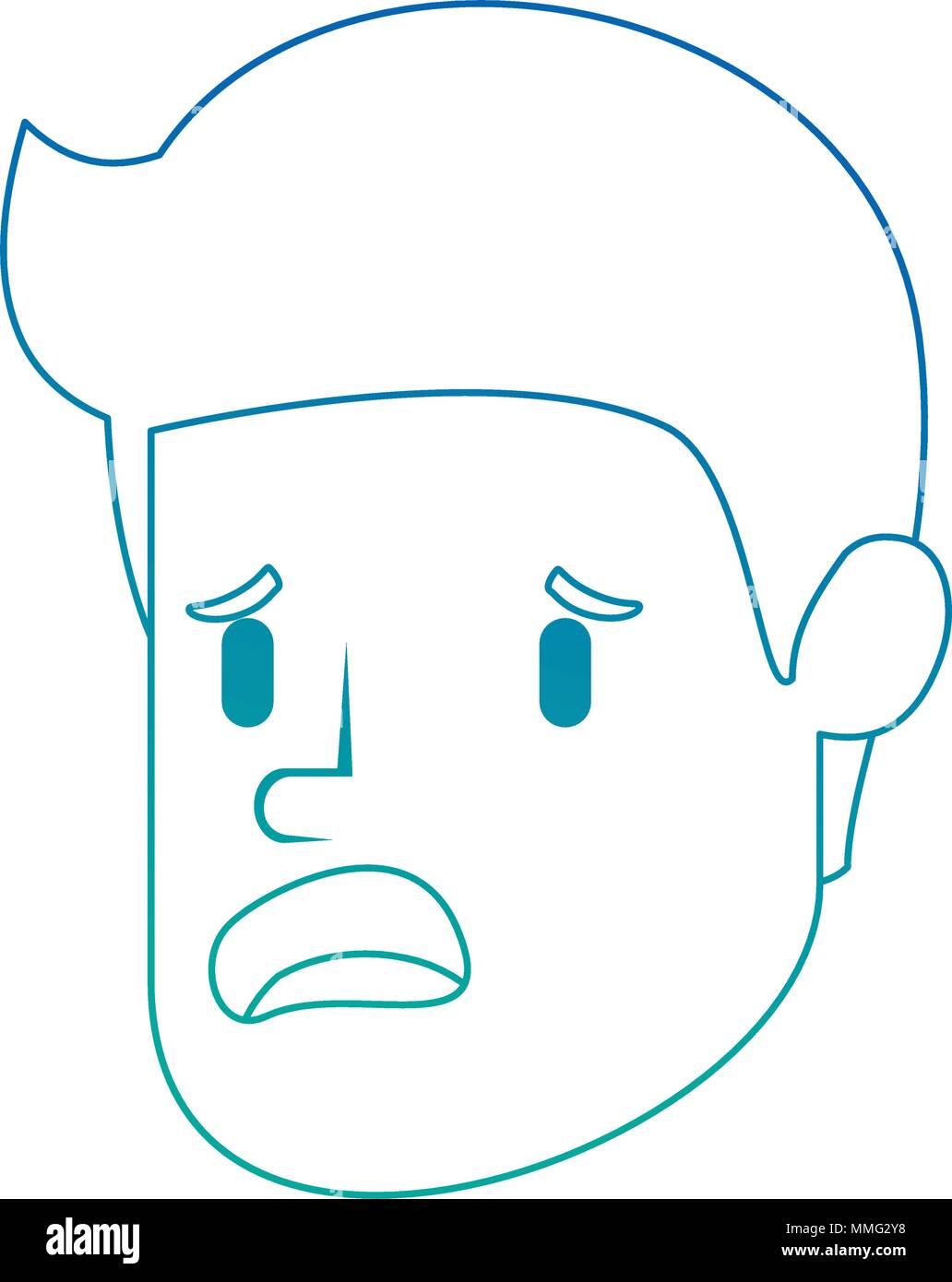businessman sad head avatar character vector illustration design Stock ...