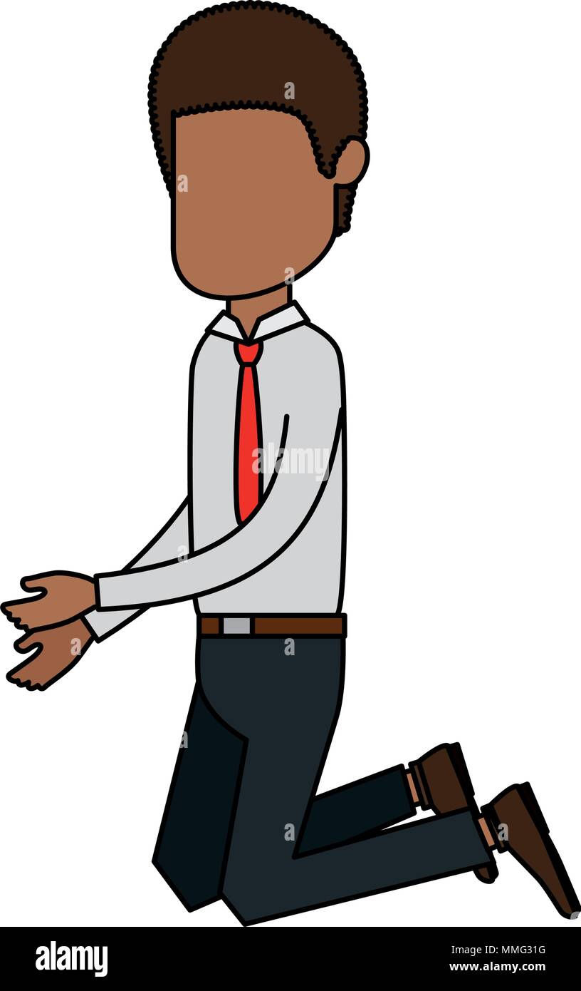 businessman sad knees avatar character vector illustration design Stock ...