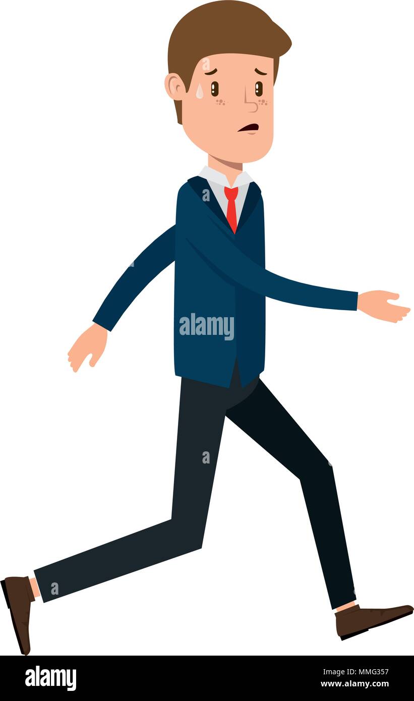businessman sad running avatar character vector illustration design ...