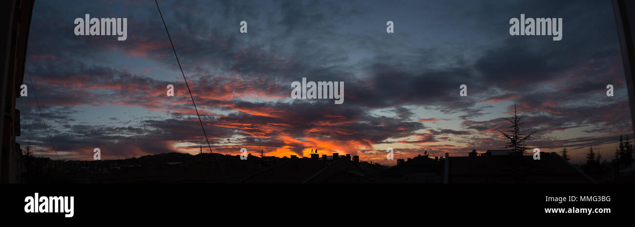 sunset landscape colorful clouds ankara turkey Stock Photo - Alamy