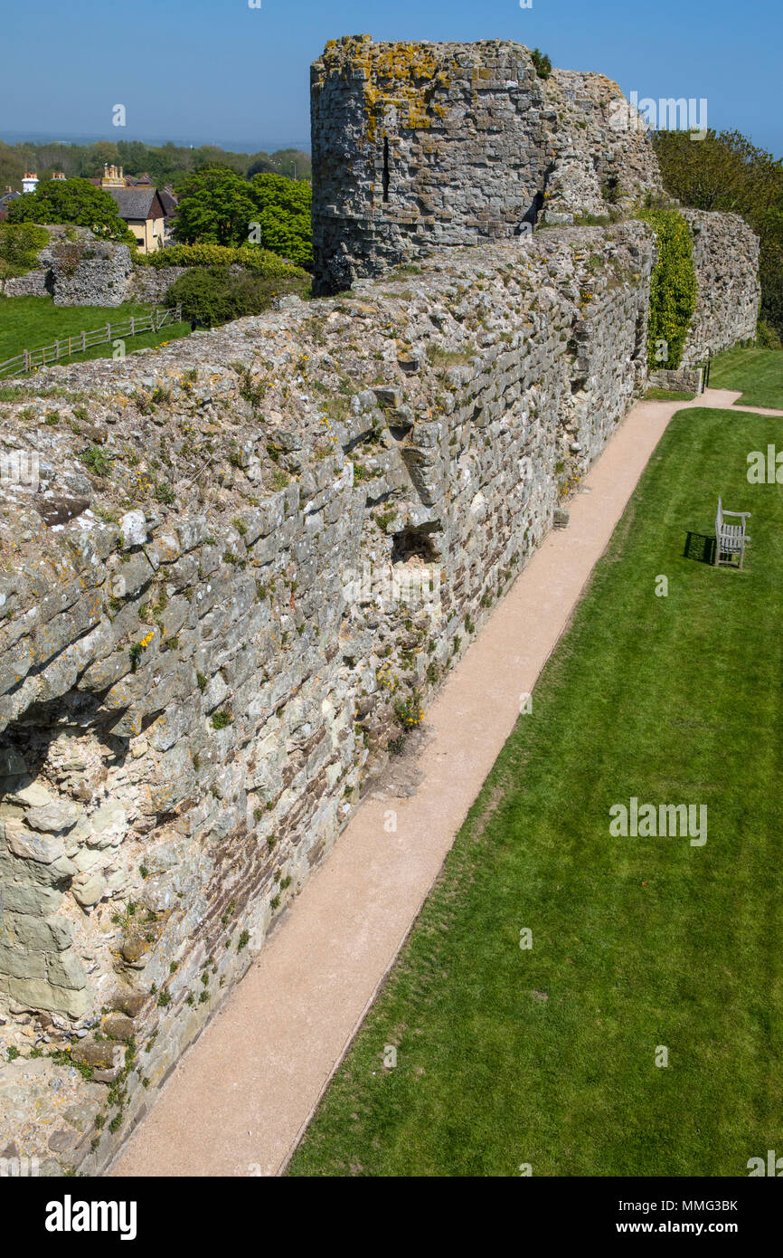 The beautiful ruin of the historic Pevensey Castle in East Sussex, UK ...