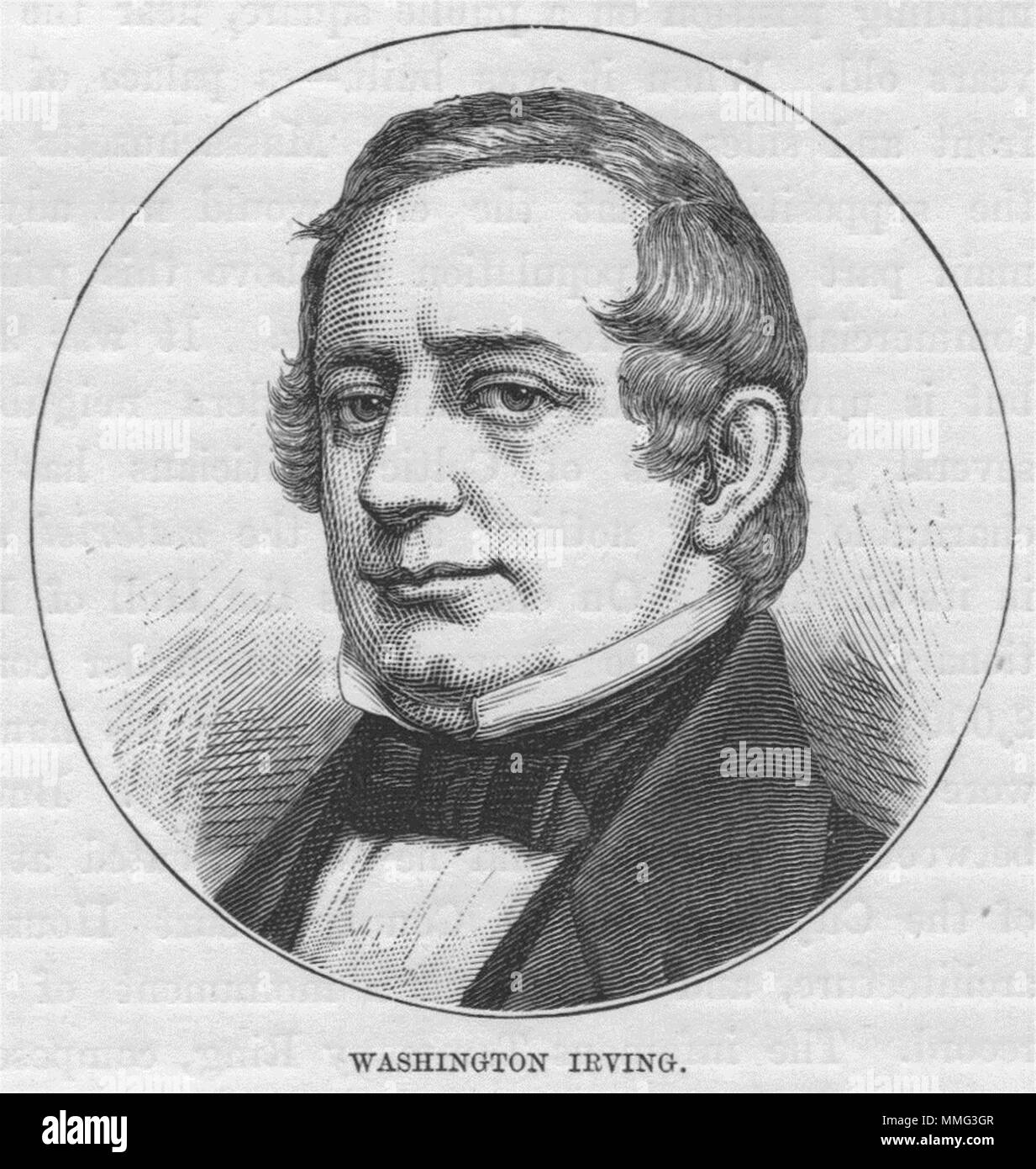 NEW YORK CITY. Washington Irving 1882 old antique vintage print picture ...