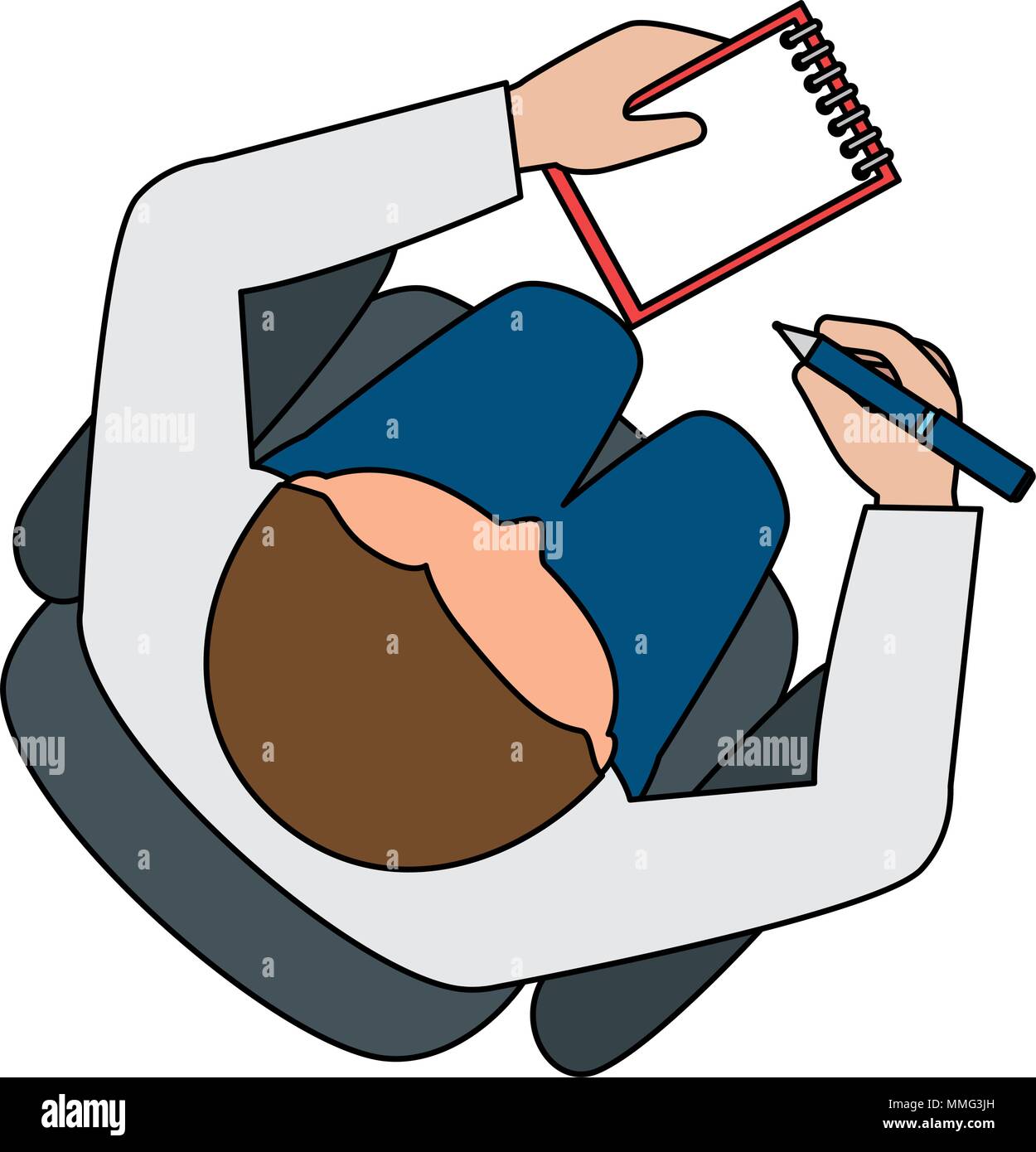 Man writing in pen Stock Vector Images - Alamy