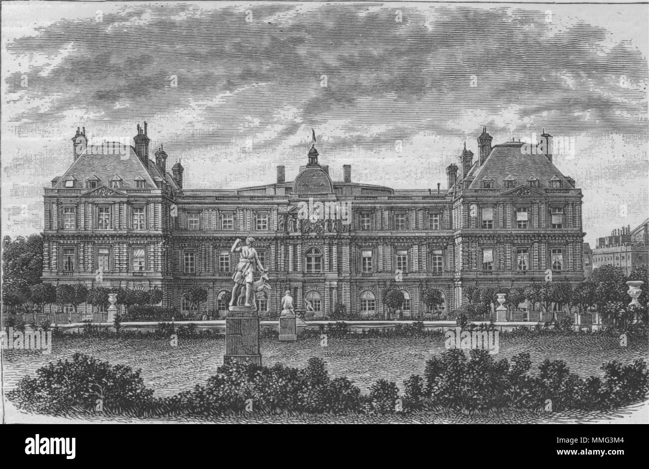 PARIS. The Luxembourg Palace 1882 old antique vintage print picture ...