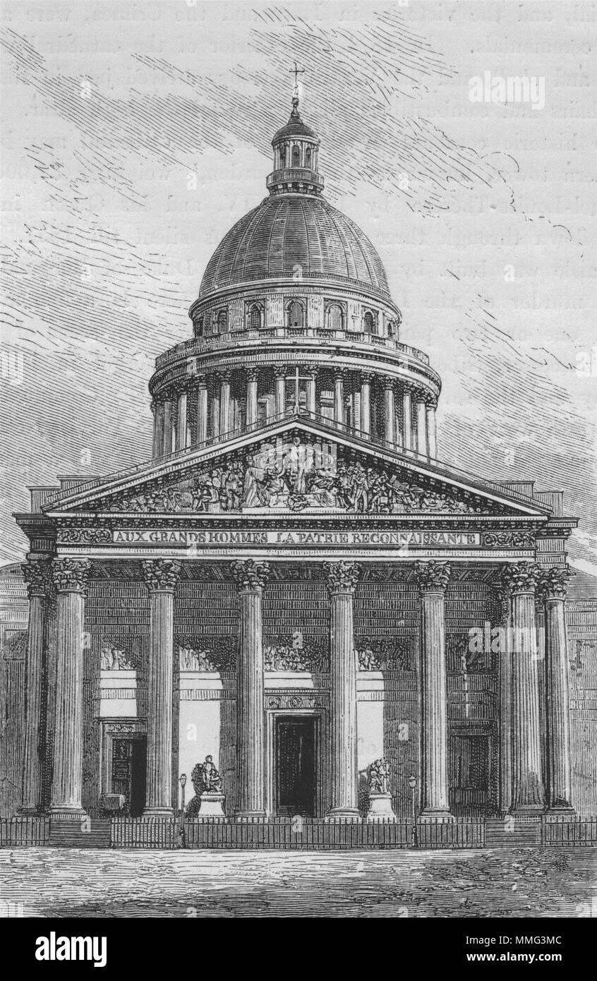 PARIS. The Pantheon 1882 old antique vintage print picture Stock Photo ...