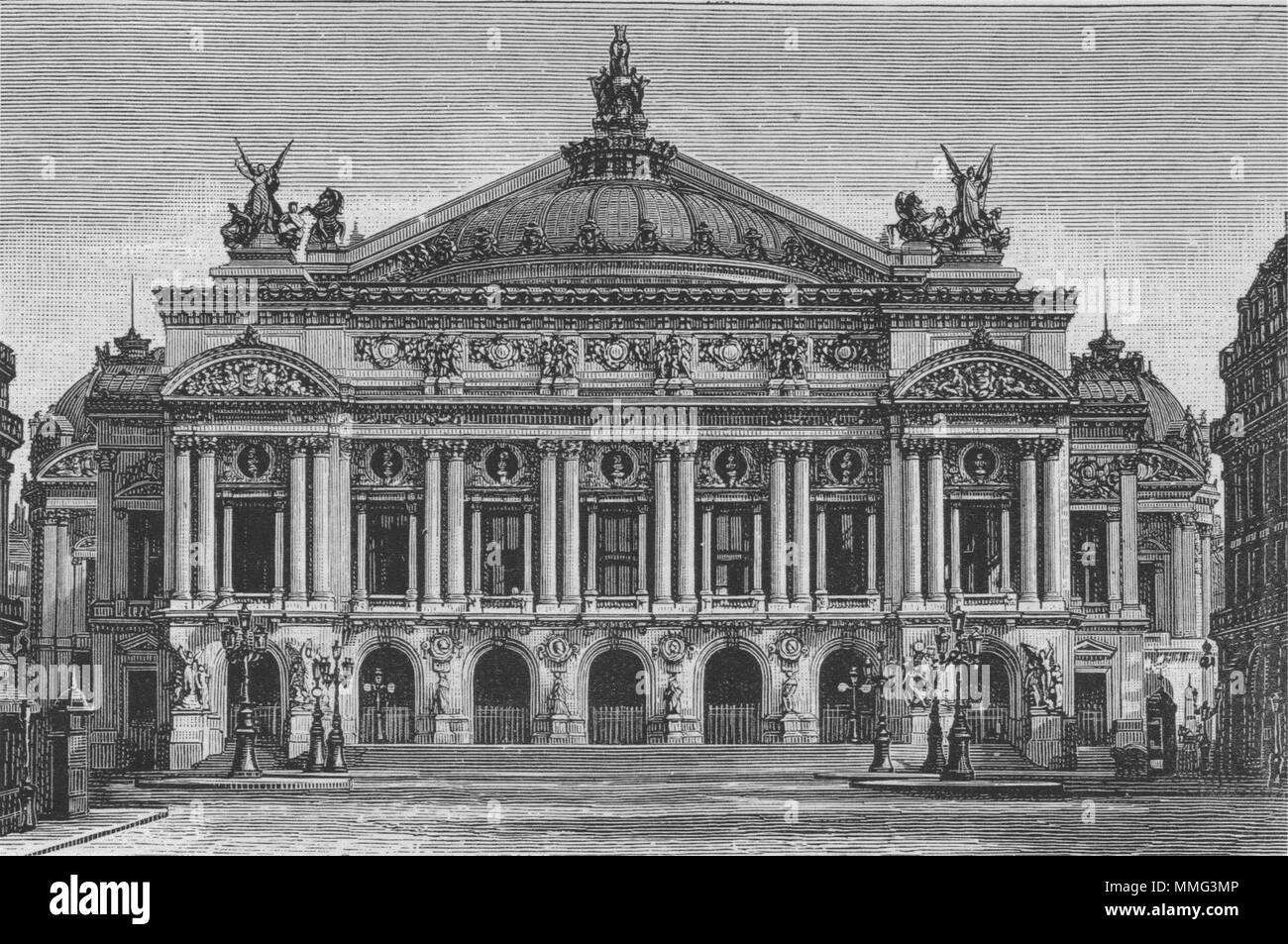 PARIS. The New Opera House 1882 old antique vintage print picture Stock ...