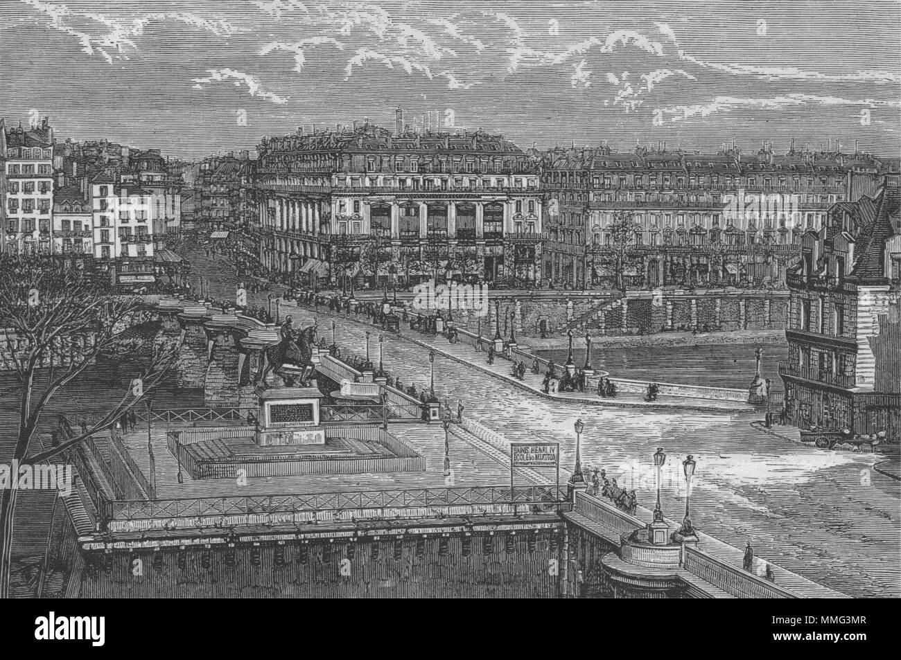 PARIS. The Pont Neuf 1882 old antique vintage print picture Stock Photo ...
