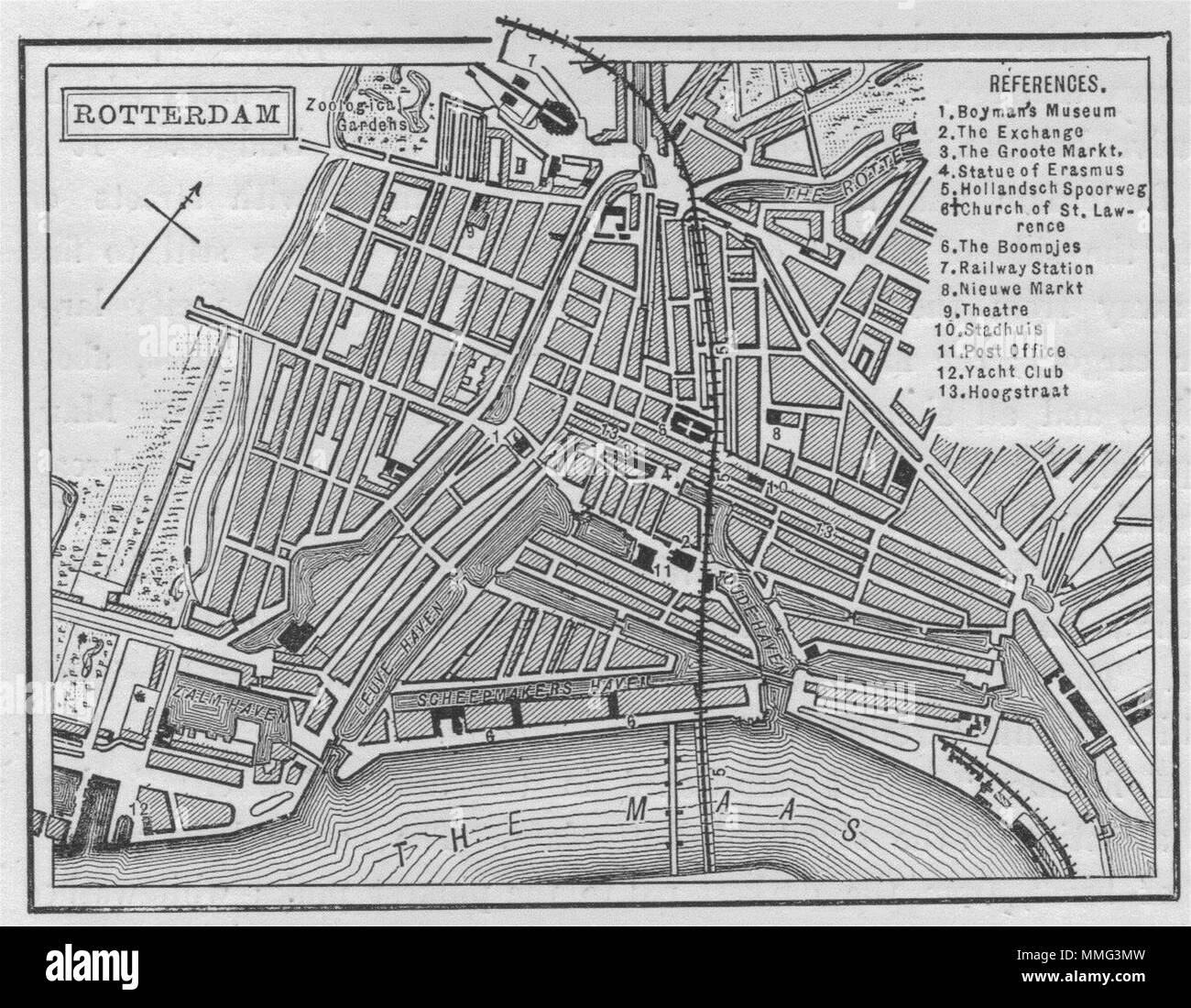 ROTTERDAM. Plan of Rotterdam 1882 old antique vintage map chart Stock ...