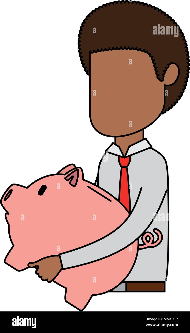 elegant businessman with piggy avatar character Stock Vector Image ...