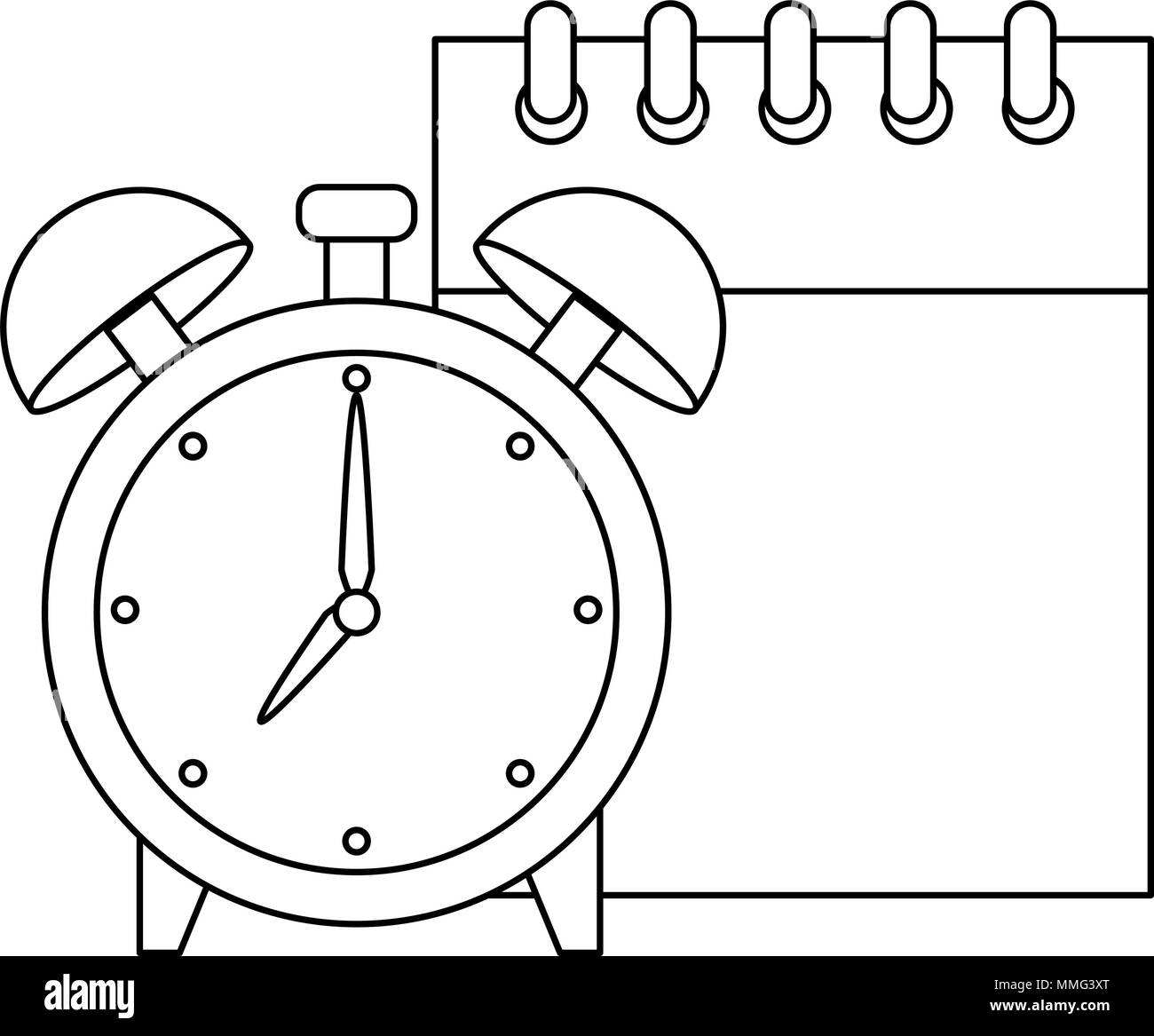 calendar reminder with alarm clock Stock Vector Image & Art - Alamy