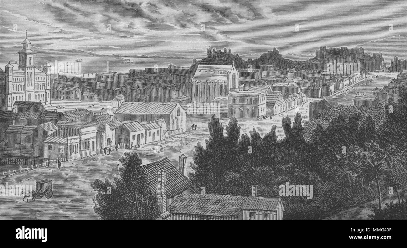 DUNEDIN. Dunedin in 1870 1882 old antique vintage print picture Stock ...